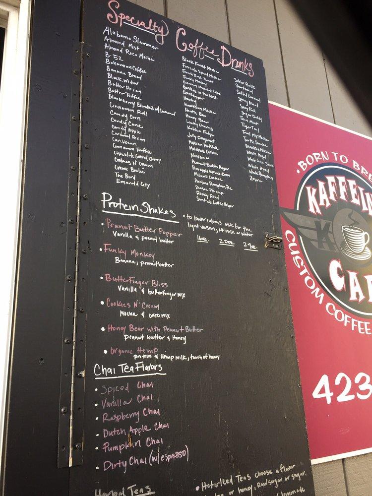 Menu at Kaffeine Cafe Espresso, Longview