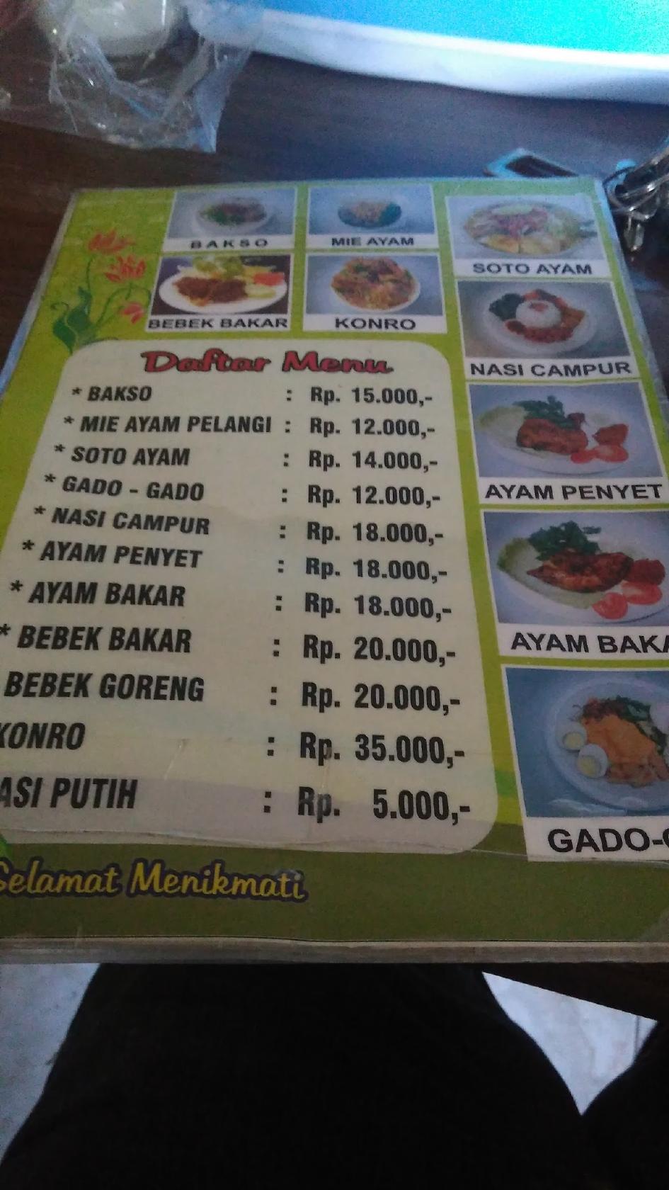 Menu at Kios Bakso Kampoeng Djawa Mas Yoyok restaurant, Indonesia