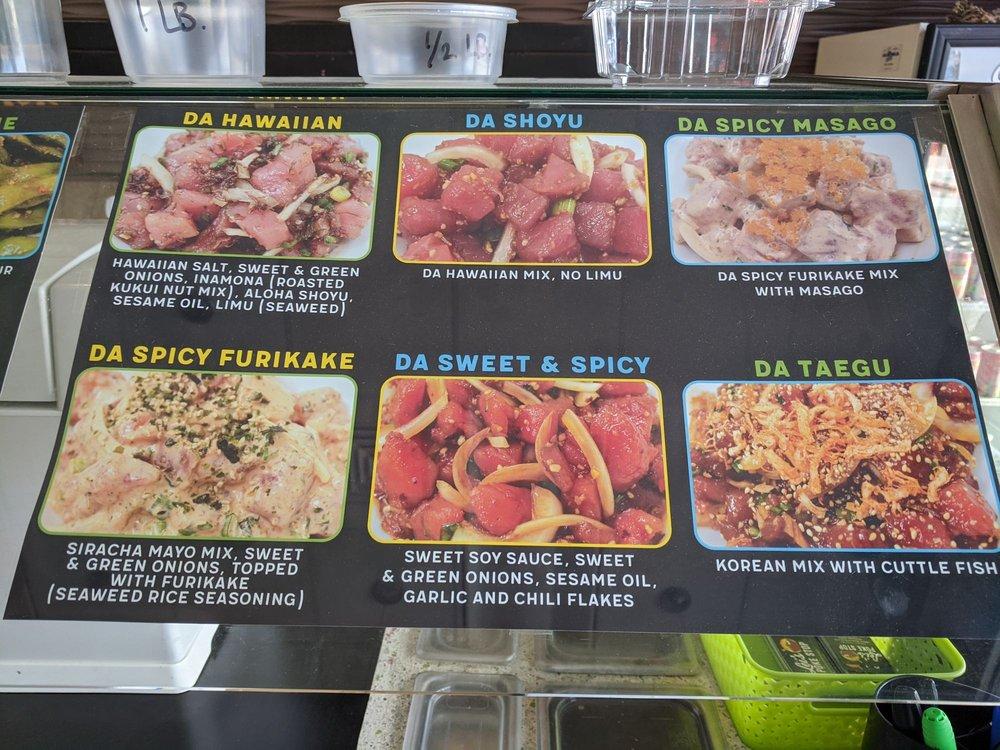 Menu at Lei's Poke Stop restaurant, Anchorage