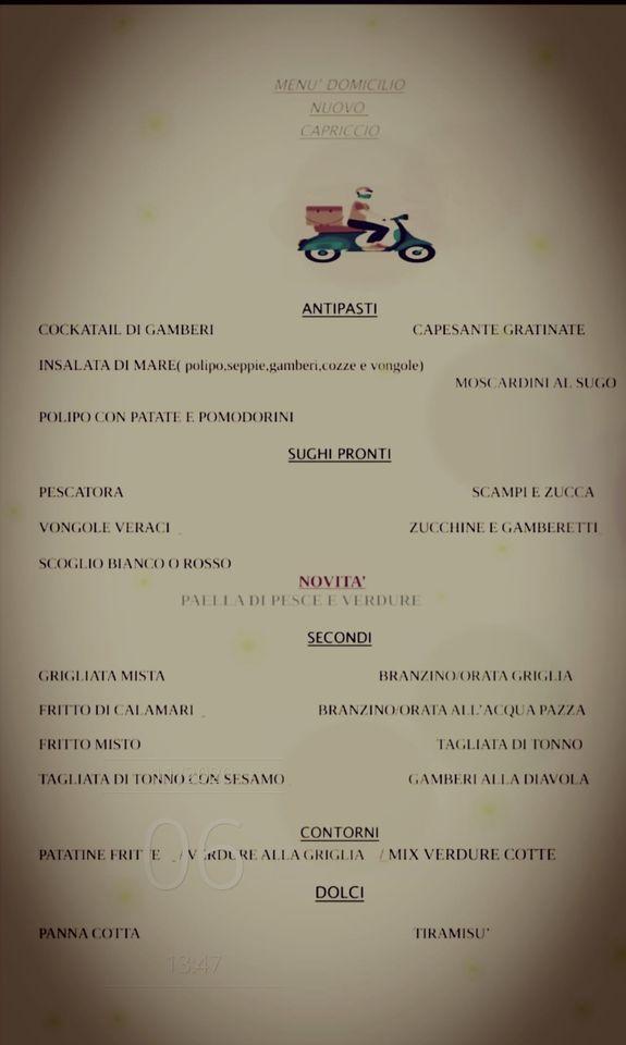 Menu at Ristorante Pizzeria Al Nuovo Capriccio, Castellucchio