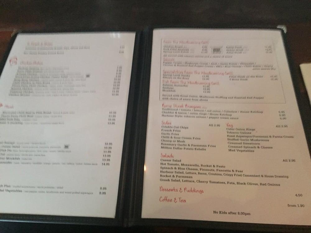 Menu at The Harbour Bar, Portrush