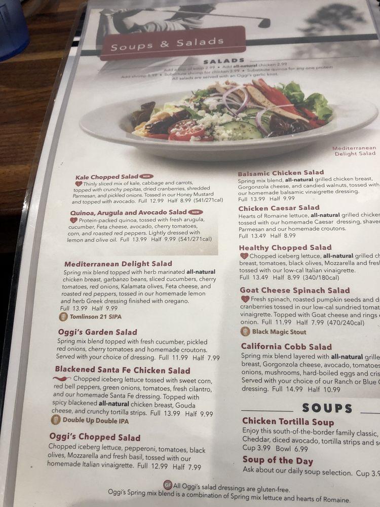 Menu at Oggi's Sports Brewhouse Pizza pizzeria, Barstow