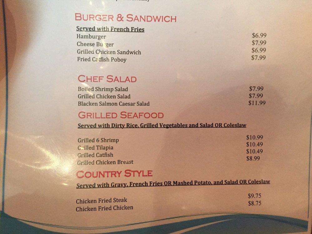 Menu at Sam's Seafood and Steak steakhouse, Cypress