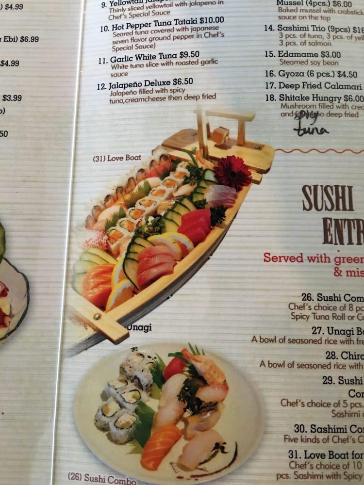 Menu at Sawa Sushi restaurant, La Quinta