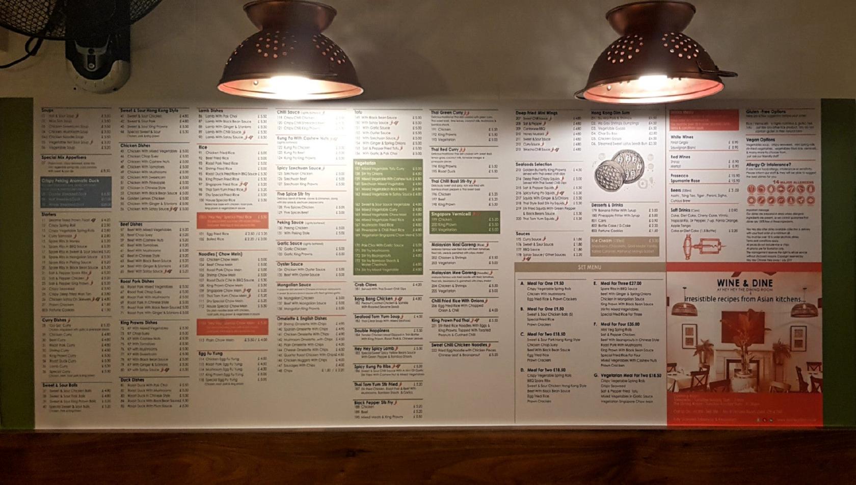 Menu at Hey Hey restaurant, Deal