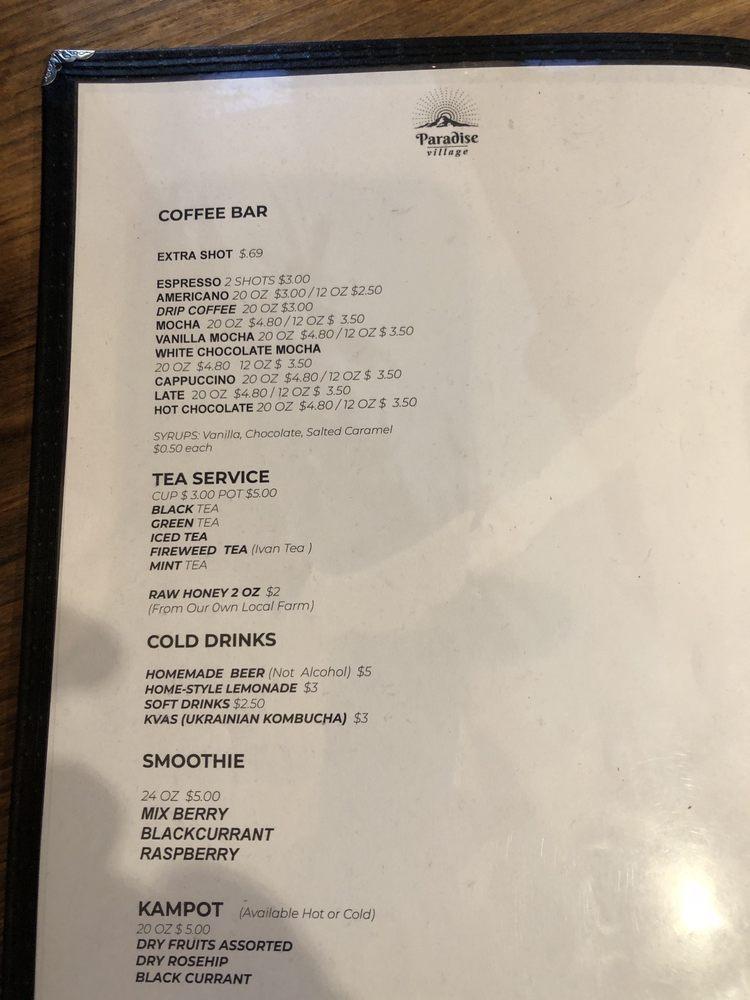 Menu at Paradise Village Hotel & Restaurant, Ashford