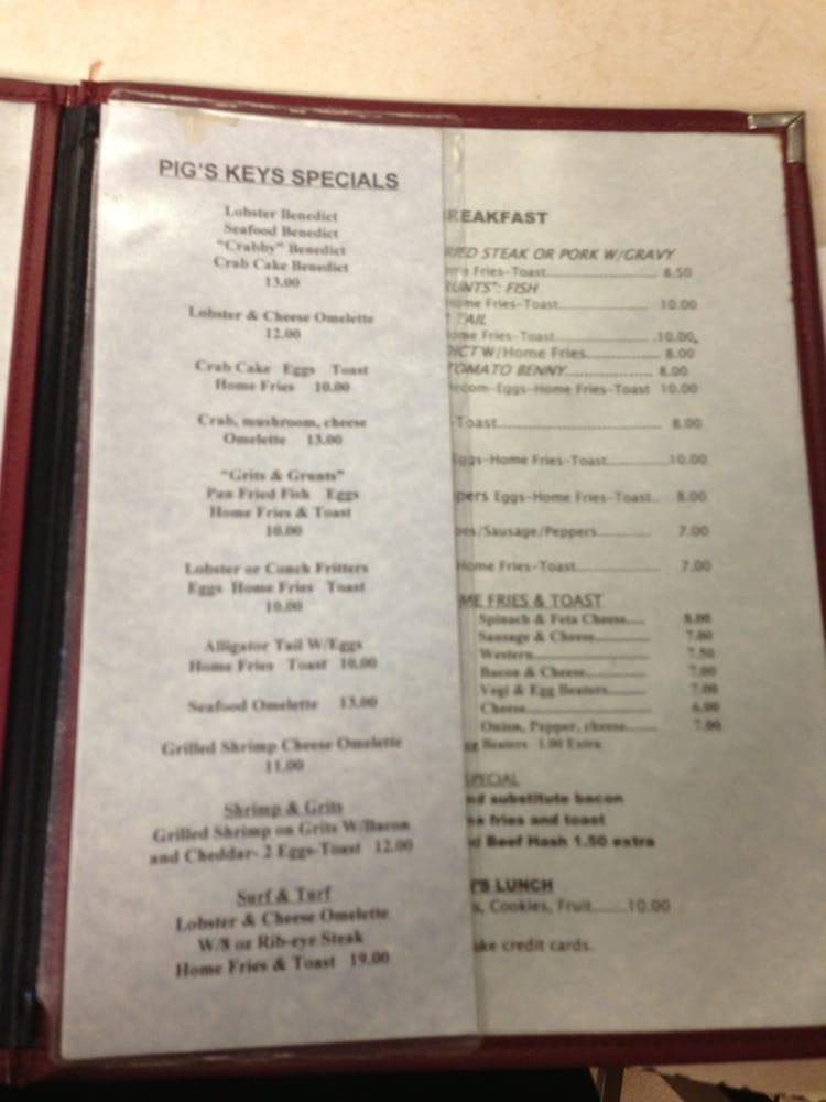 Carta del restaurante The Stuffed Pig, Marathon