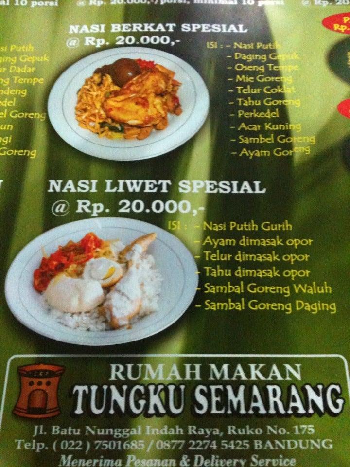 Menu at Tungku Semarang Restaurant, Bandung