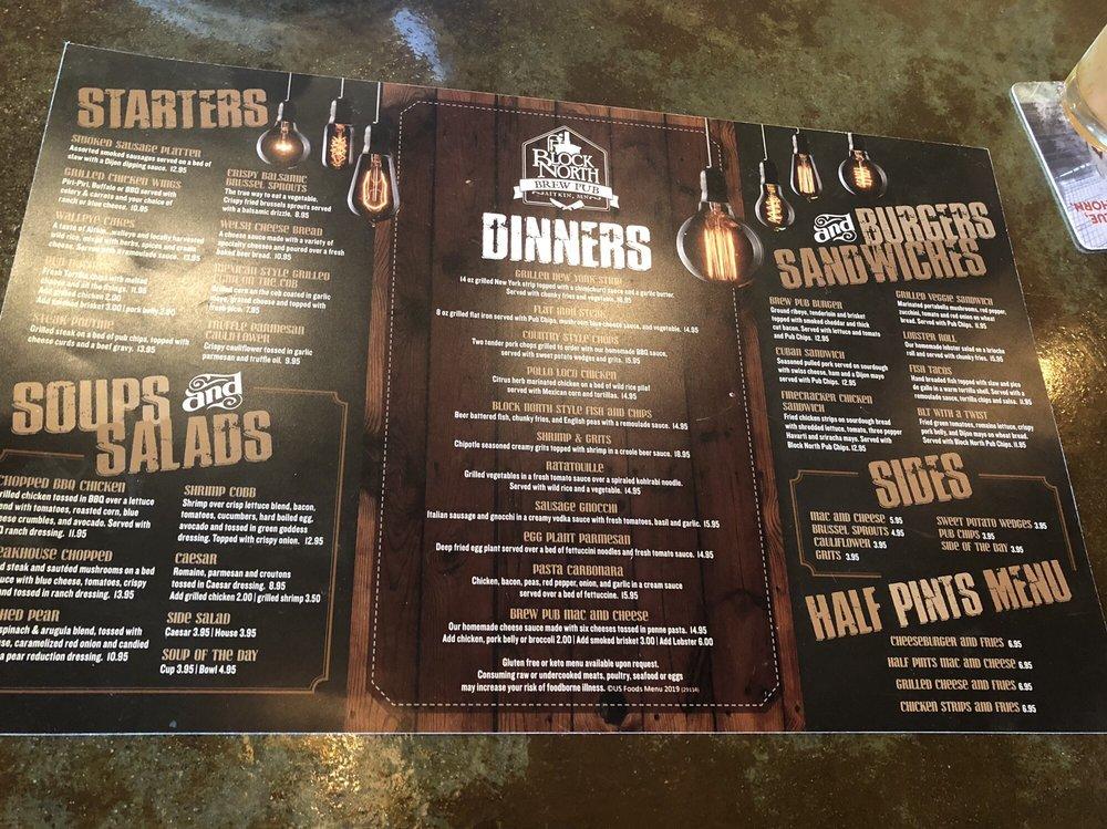 Carta de Block North Brew Pub, Aitkin