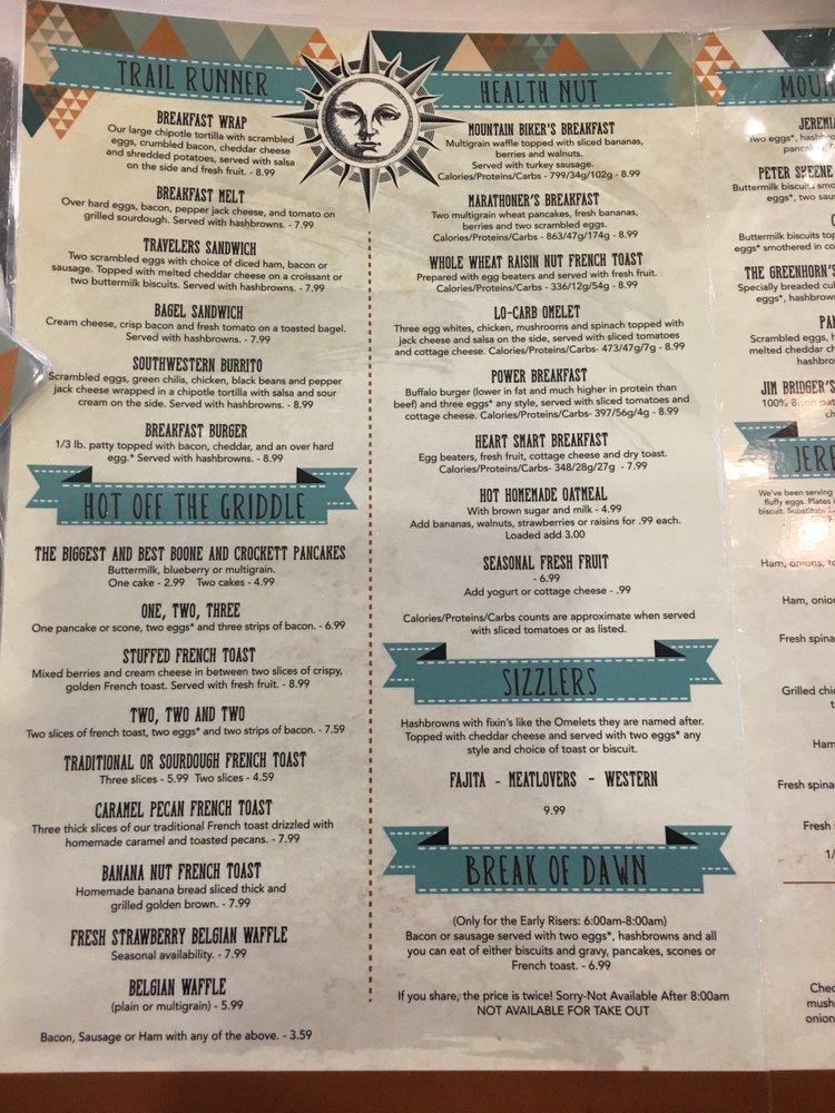 Menu at Jeremiah's Restaurant, Ogden, W 12th St