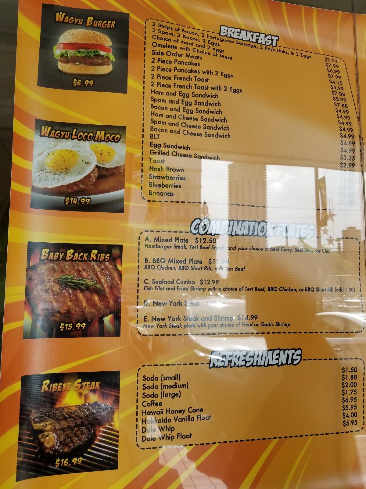 Menu at Oh My Grill- McCully restaurant, Honolulu
