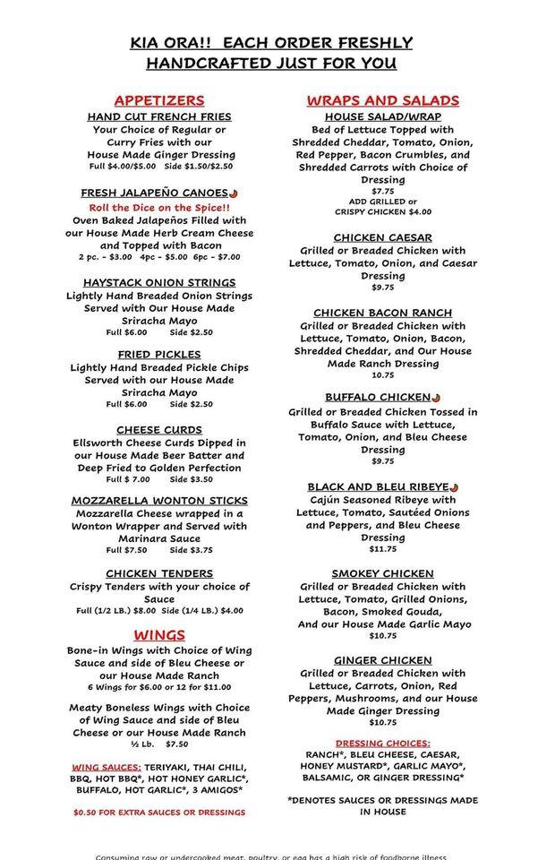 Menu at The Silver Fern pub & bar, Sheboygan