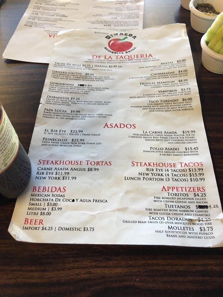 Menu at Asadero Prime steakhouse, Kent, 310 Washington Ave N