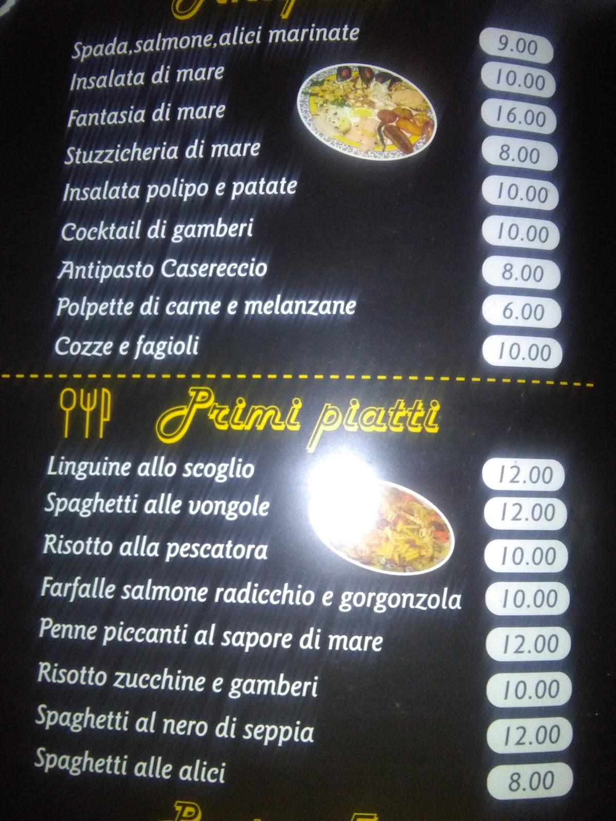 Menu da Il Castello - Pesce Fresco e Pizzeria, Paola, Da Paola