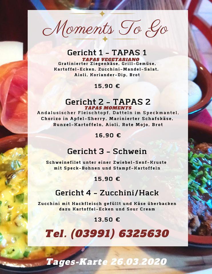 Speisekarte von Moments - Restaurant & Bar, Waren (Müritz)