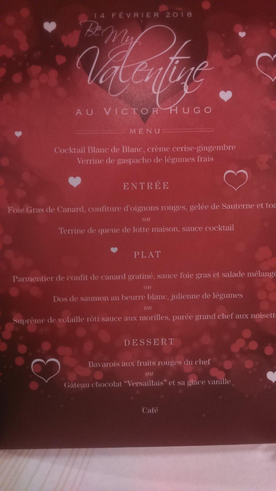 Menu au Restaurant Le Victor Hugo, Neuilly-Plaisance, 3 Quater Avenue ...