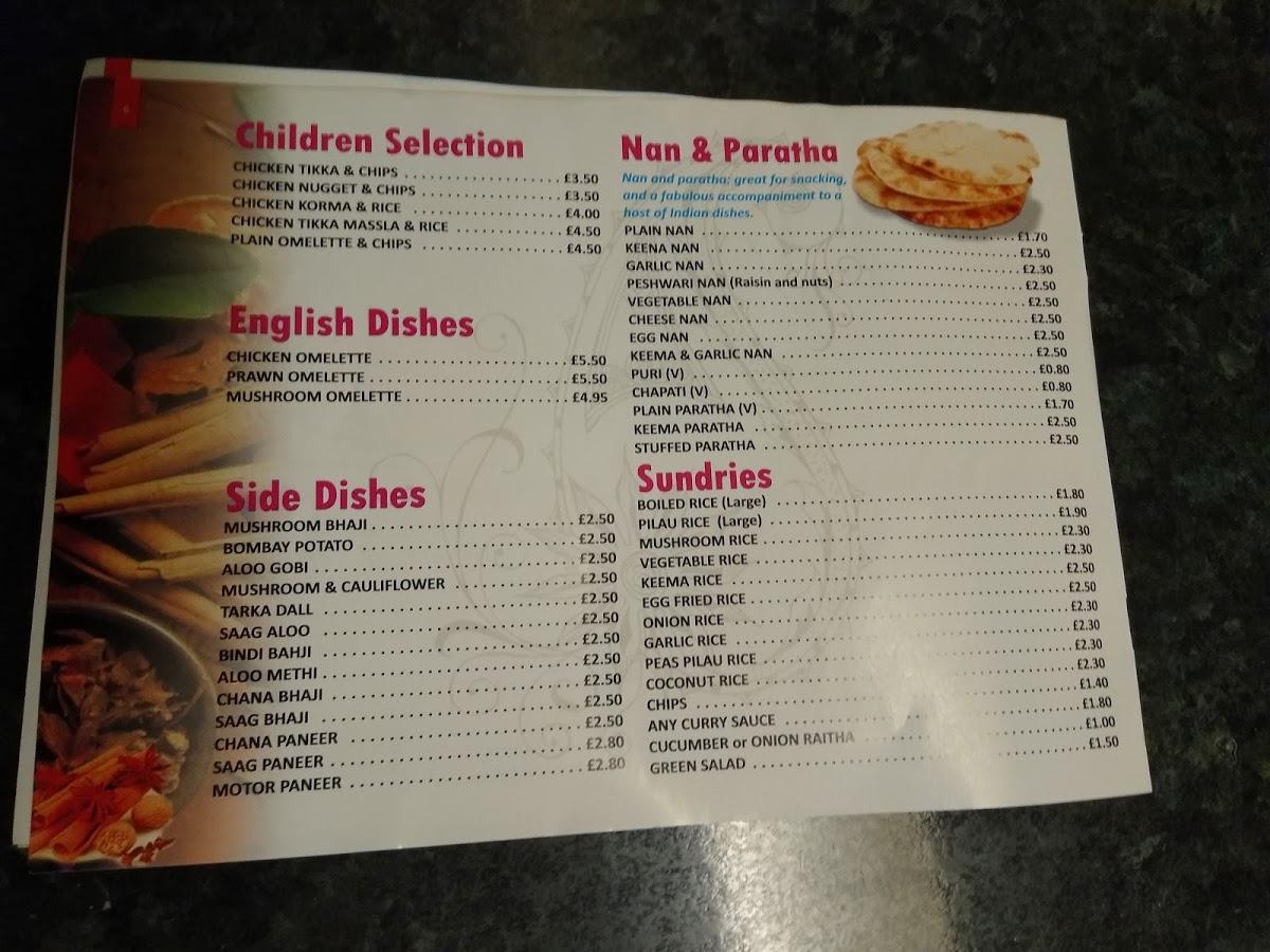 Carta de comida rápida Westhoughton Indian Tandoori Takeaway, Bolton