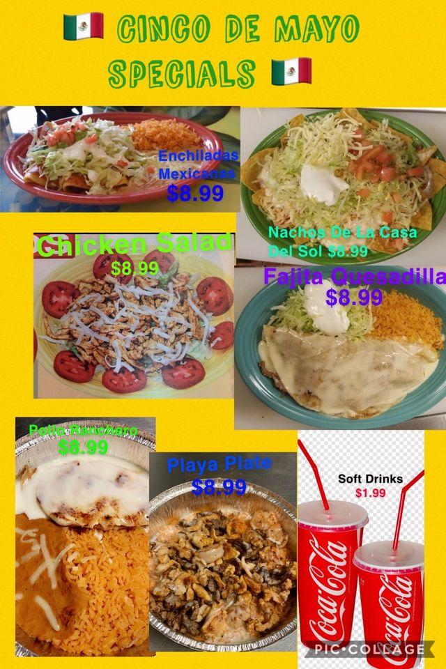 Menu at La Casa Del Sol restaurant, Hoopeston