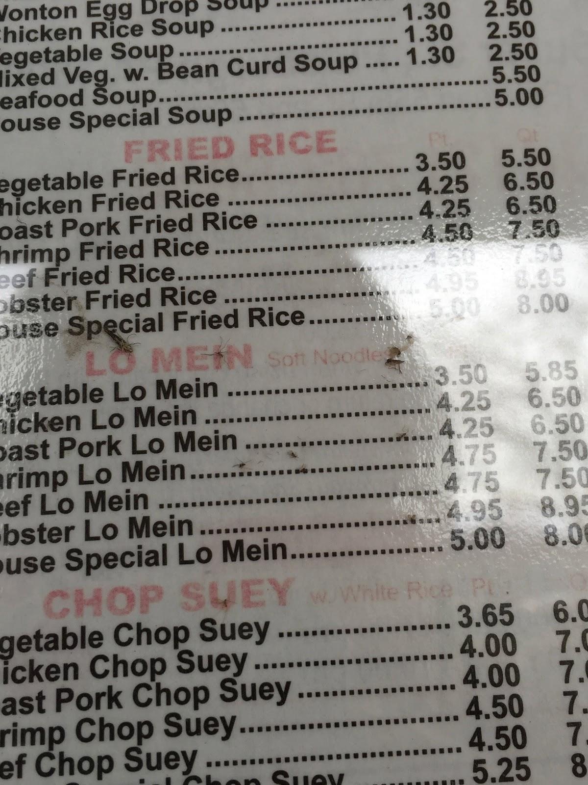 Menu at China Lin restaurant, Pittsburgh, Butler St