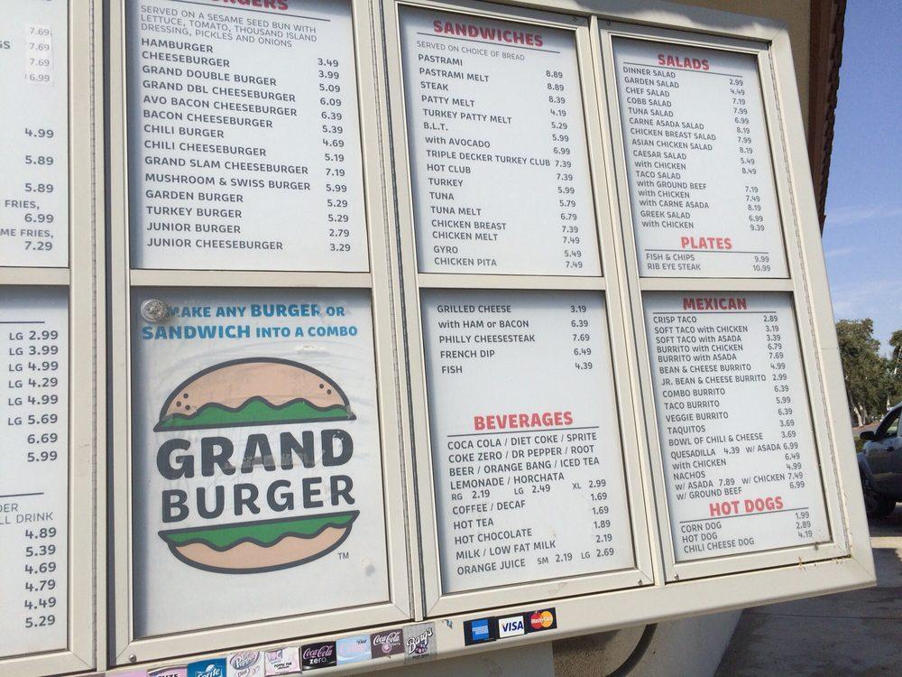 Menu at Grand Burger restaurant, Rancho Cucamonga
