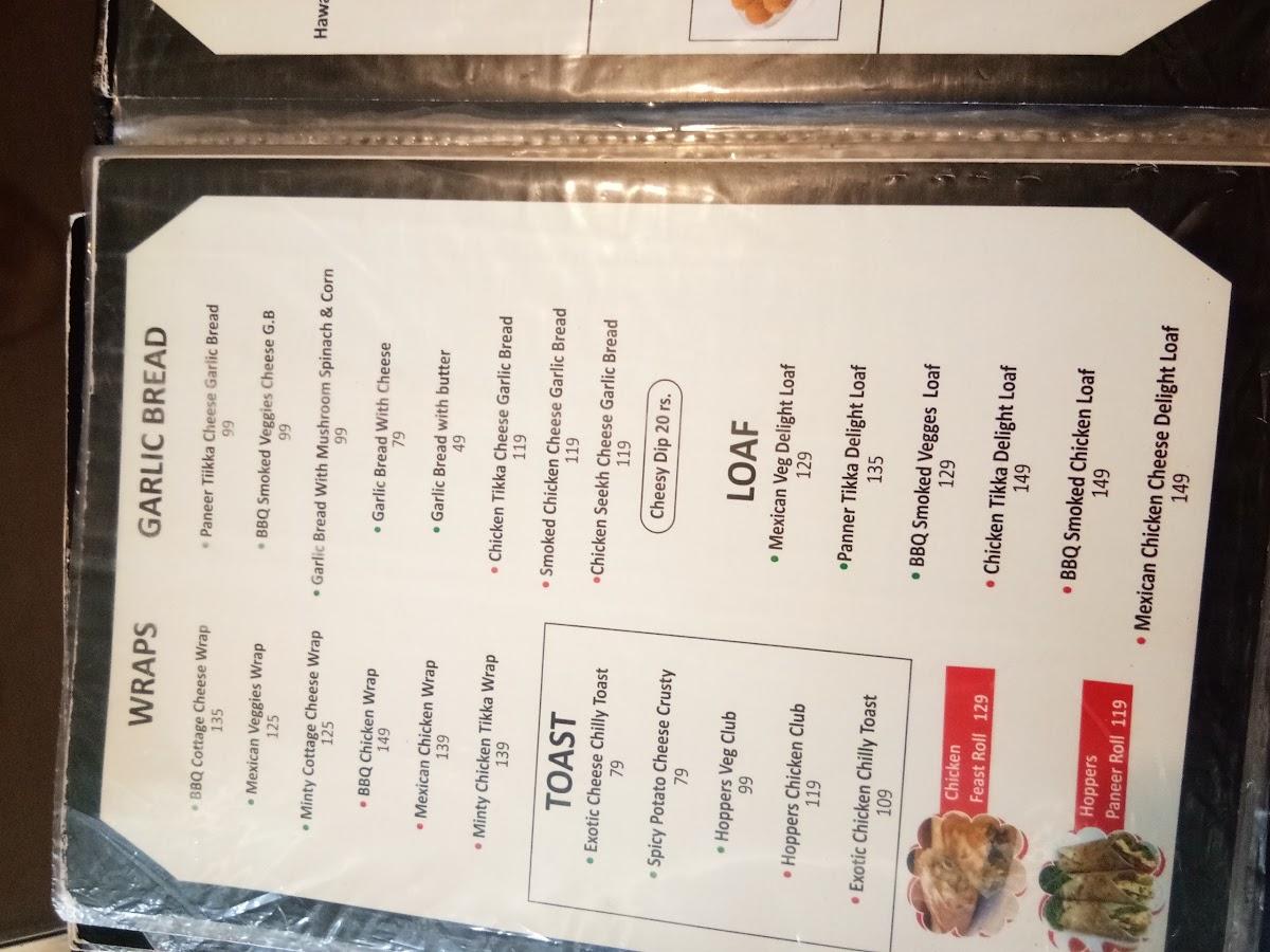 Menu at Hoppers, Amritsar, SCF 28 Kabir Park Market