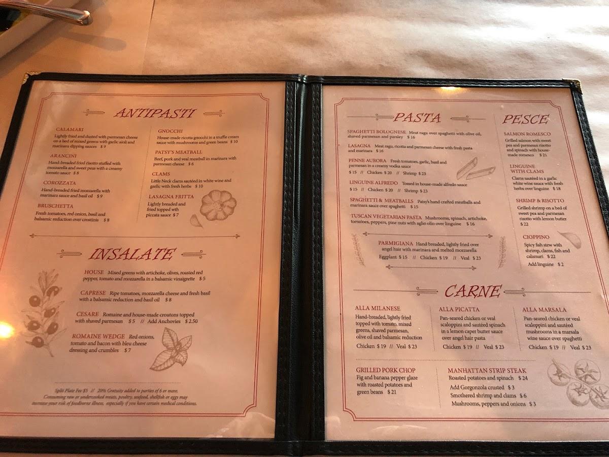 Menu at Pasto Italiano Restaurant & Bar, Westfield