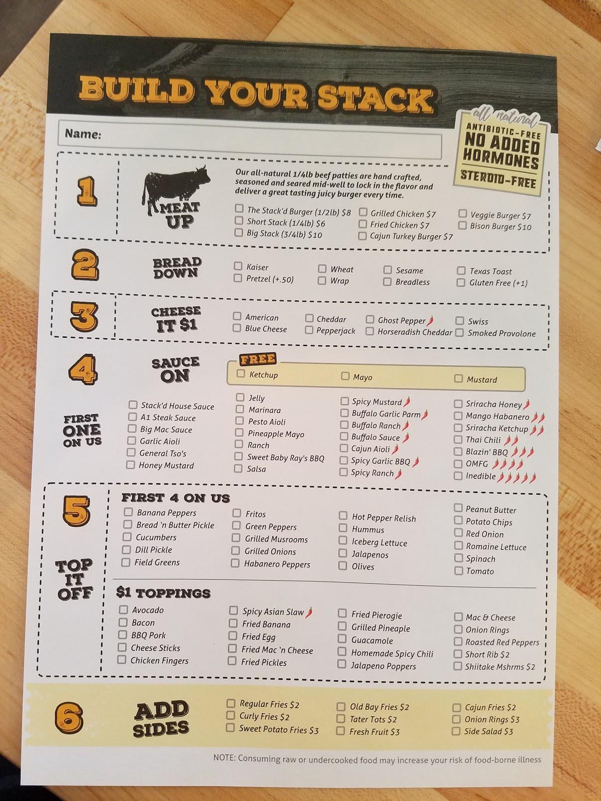 Menu at Stack'd Wexford pub & bar, Wexford