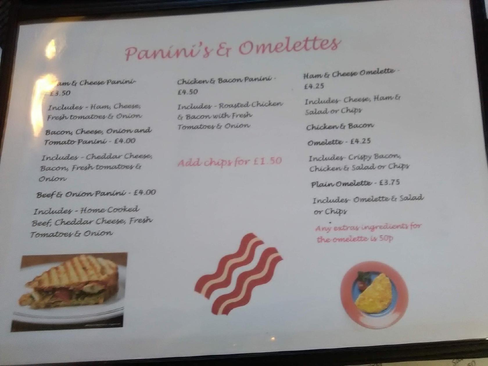 Menu at The Stables Cafe, Nuneaton