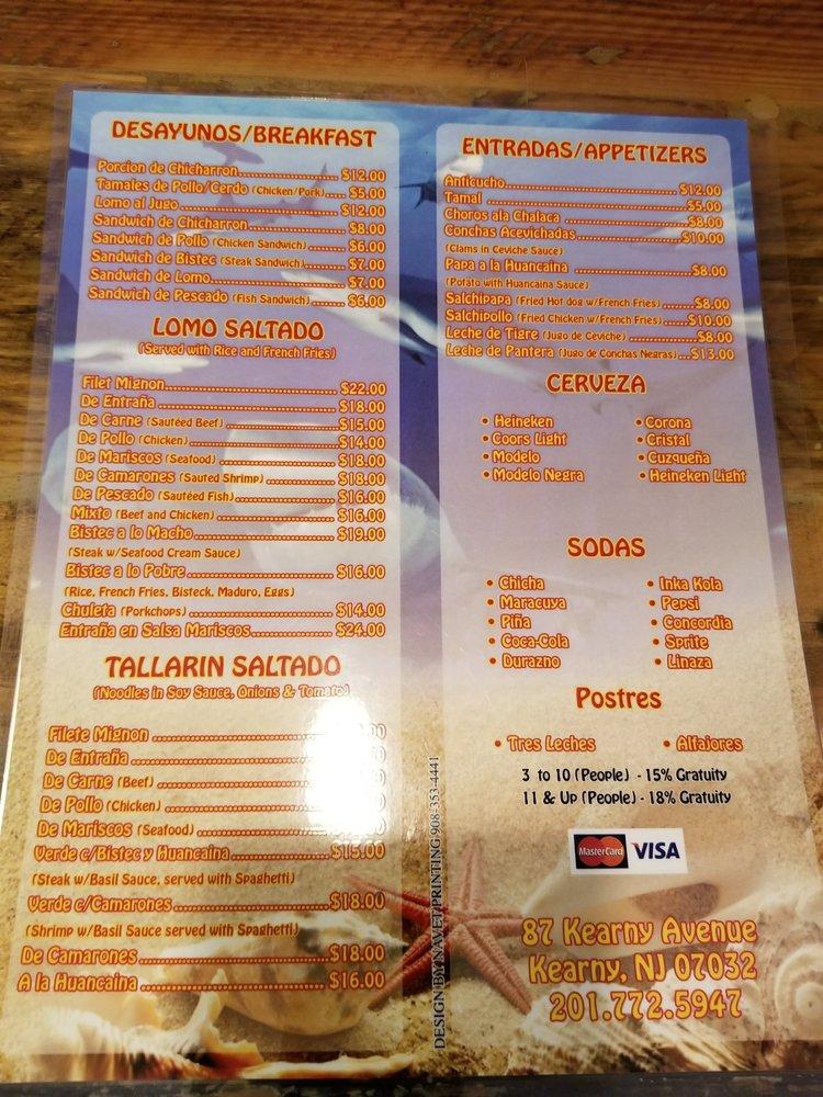 Menu at El Tiburon Kearny restaurant, Kearny