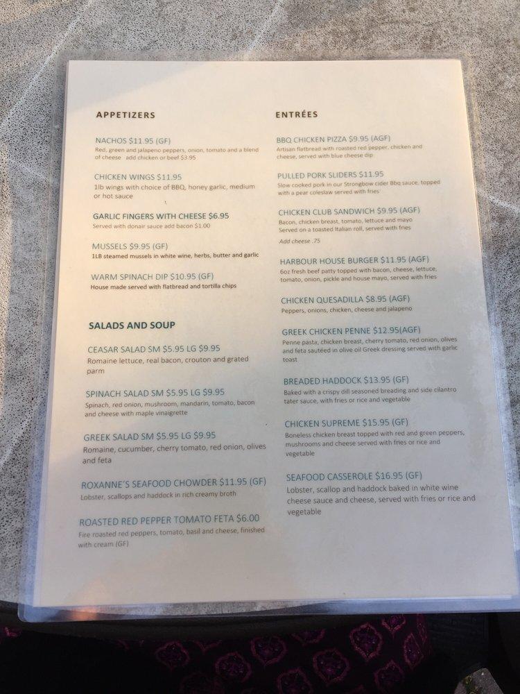Menu at Harbour House Ales and Spirits pub & bar, Pictou