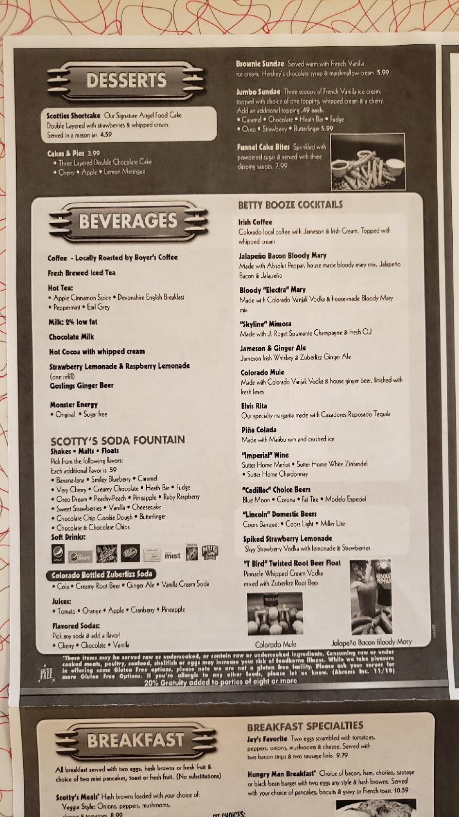 Menu at Great Scotts Eatery Broomfield restaurant, Broomfield, US-287