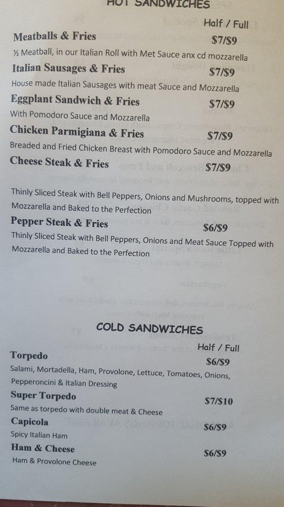 Menu at Little Roma Restaurant, La Mesa, Baltimore Dr #104