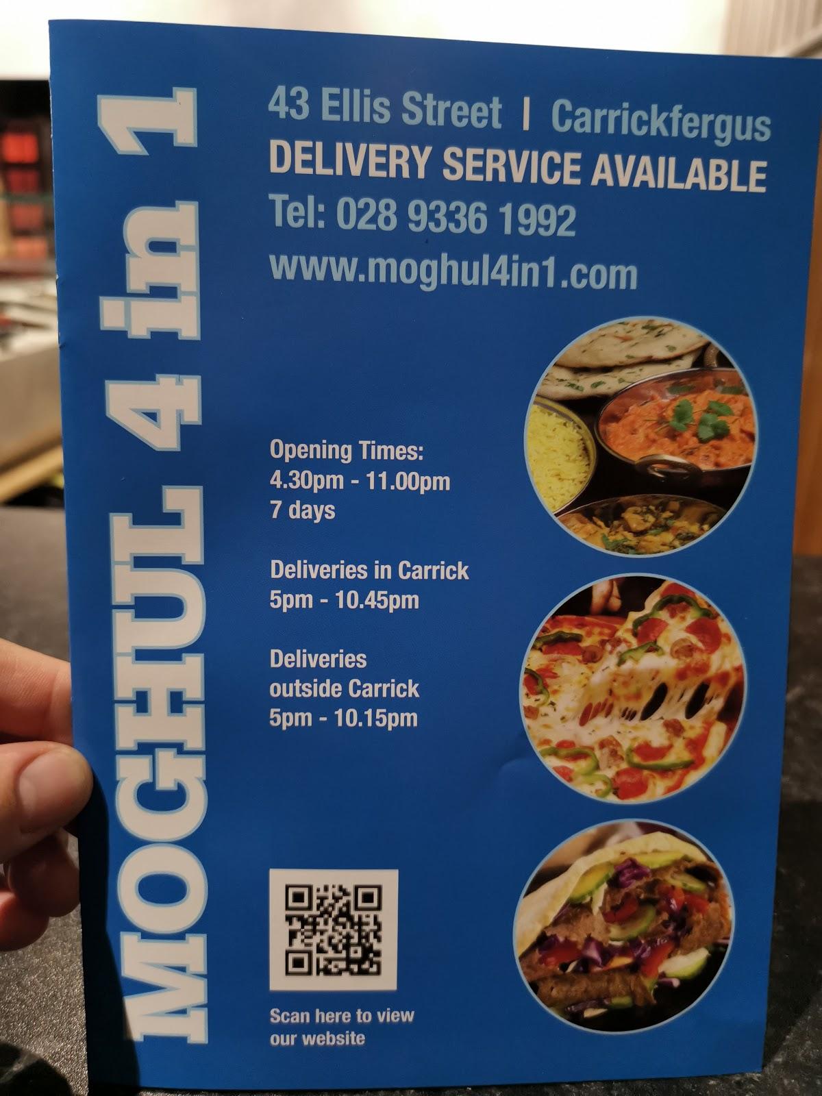 Menu at Moghul 4 in 1 fast food, Carrickfergus