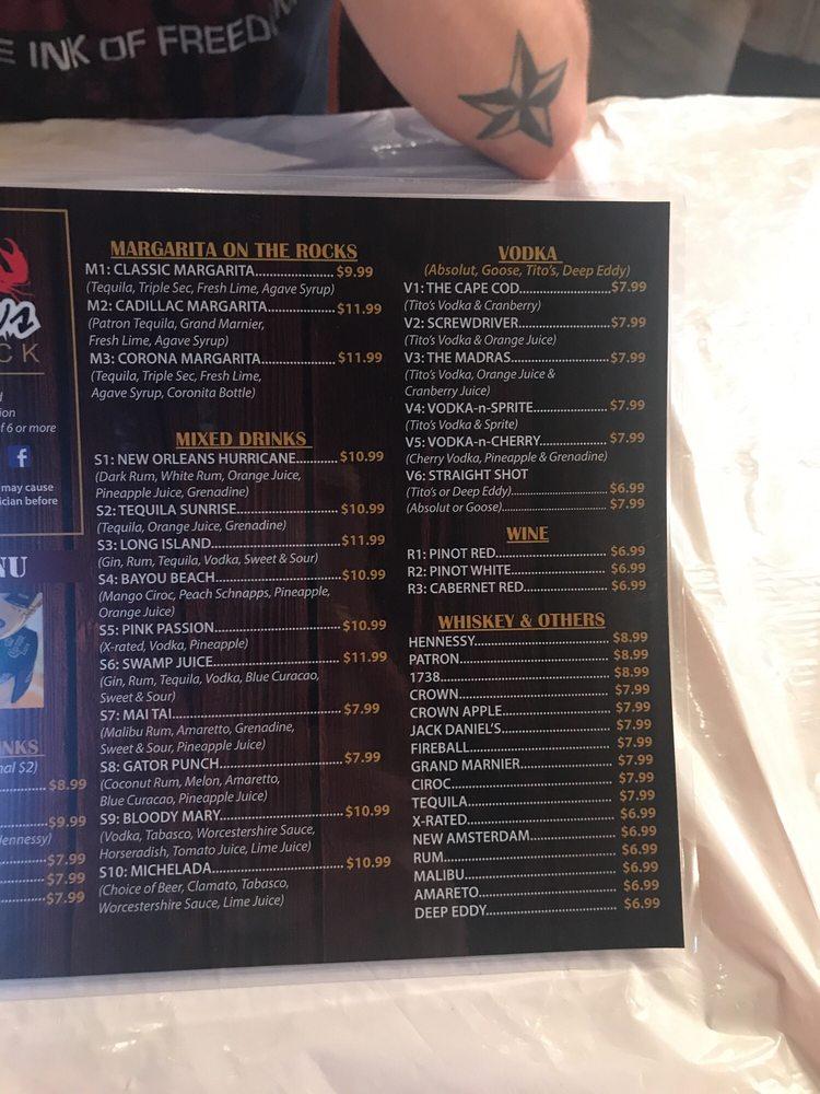 Menu at Red Claws Crab Shack pub & bar, Dallas