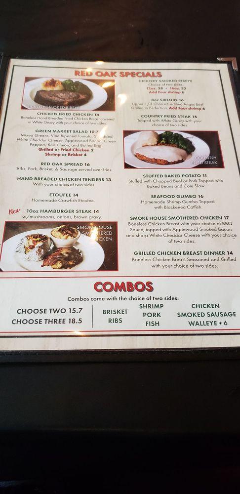 Menu at Red Oak Fillin' Station restaurant, Hot Springs