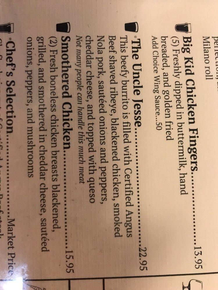 Menu at The Grumpy Monk Carolina Forest restaurant, Myrtle Beach