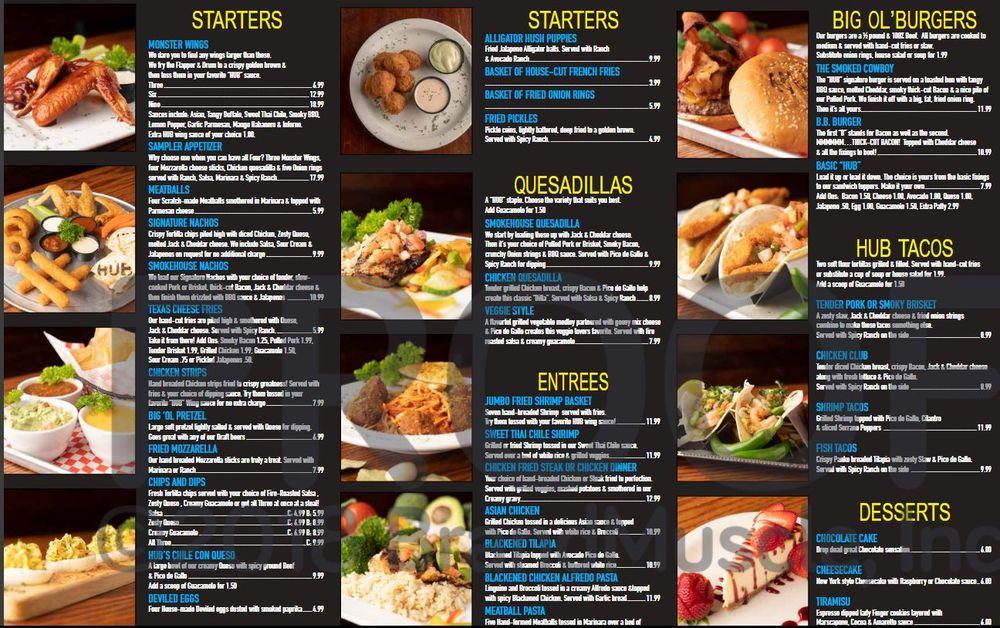 Menu at The HUB Sports Bar & Grill, Addison, Belt Line Rd