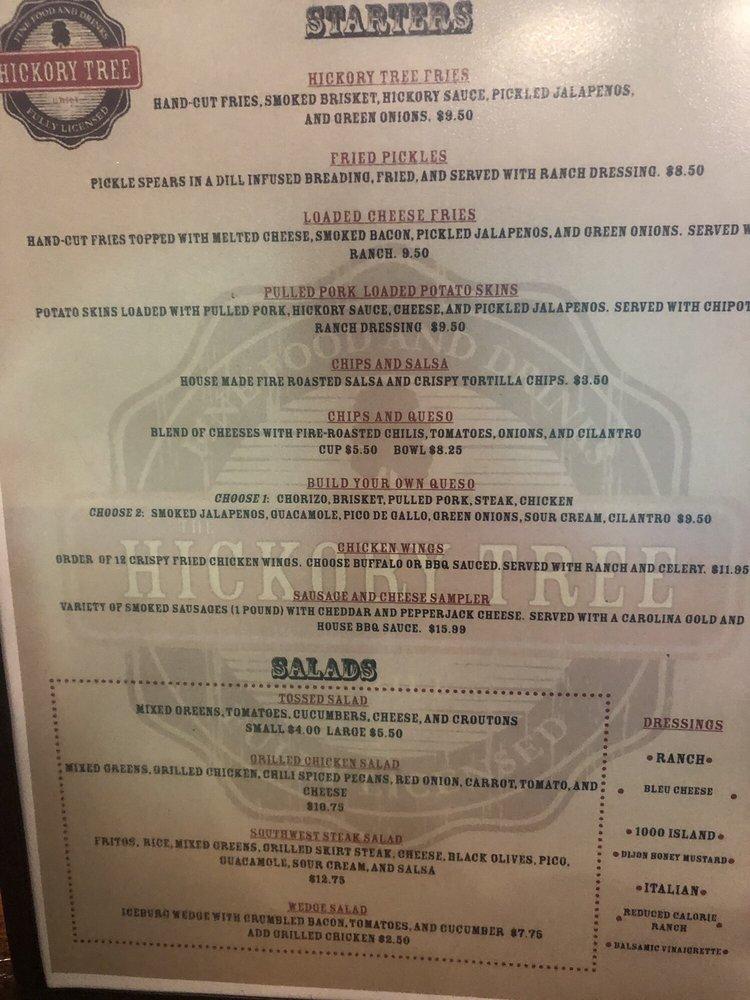 Menu at The Hickory Tree Grill BBQ, Joshua, 101 N Main St ste a