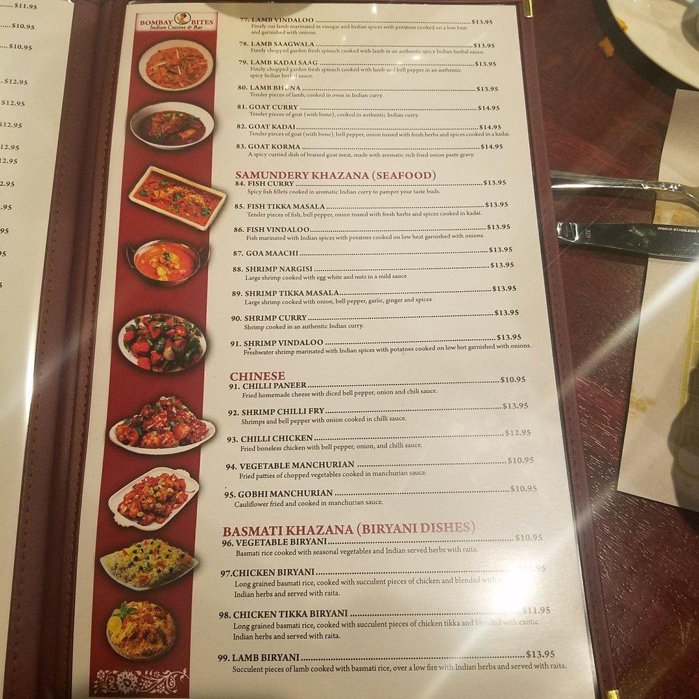 Menu at Bombay Bites restaurant, McDonough