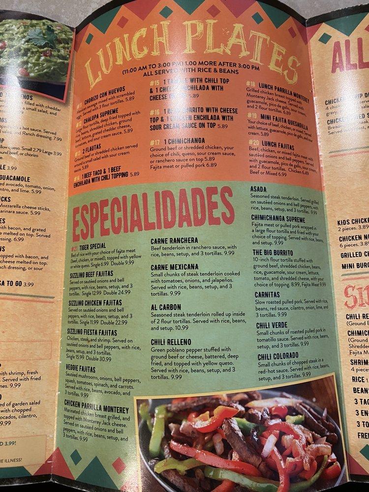 Menu at El Rancho Mexican Grill restaurant, Talihina