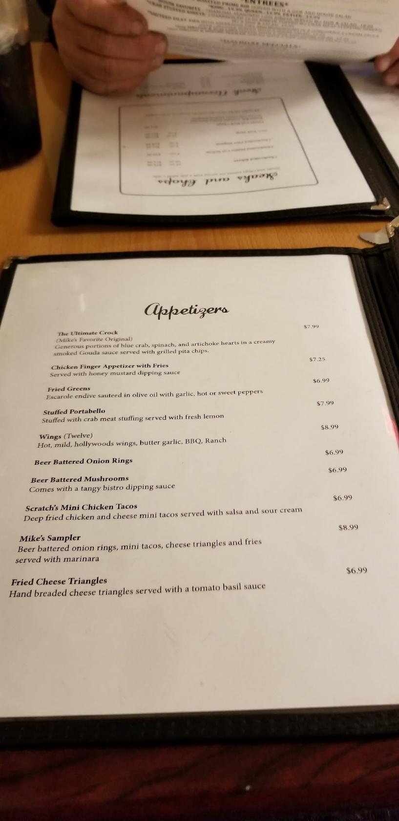 Menu at Mike's Penn Ave Grille restaurant, Salem