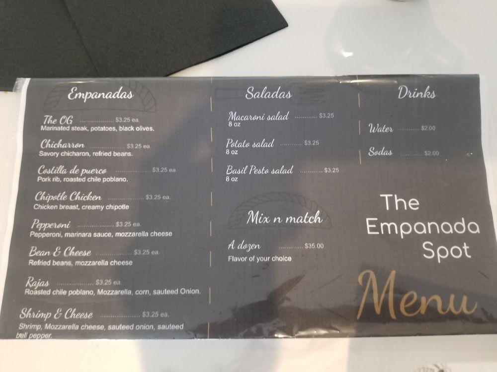 Menu at The Empanada Spot restaurant, Chula Vista