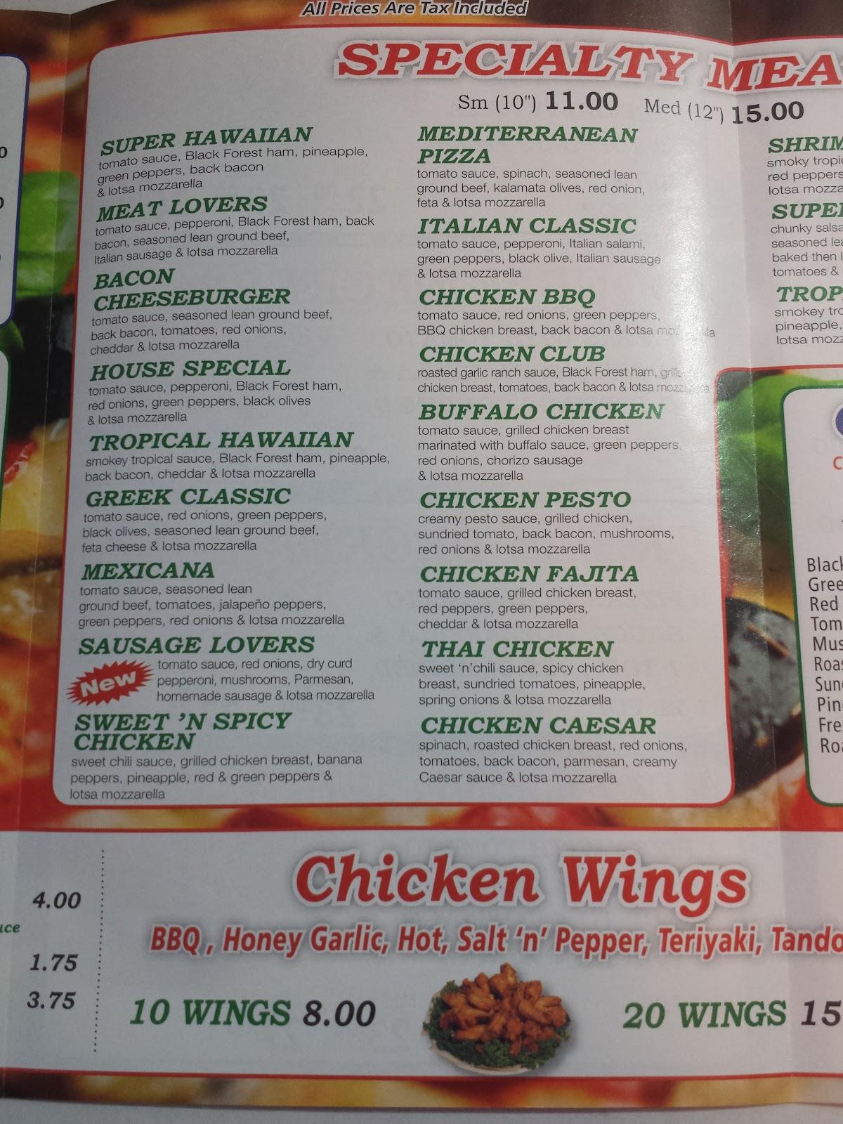 Menu at Best Bite Pizza Ltd restaurant, Chilliwack