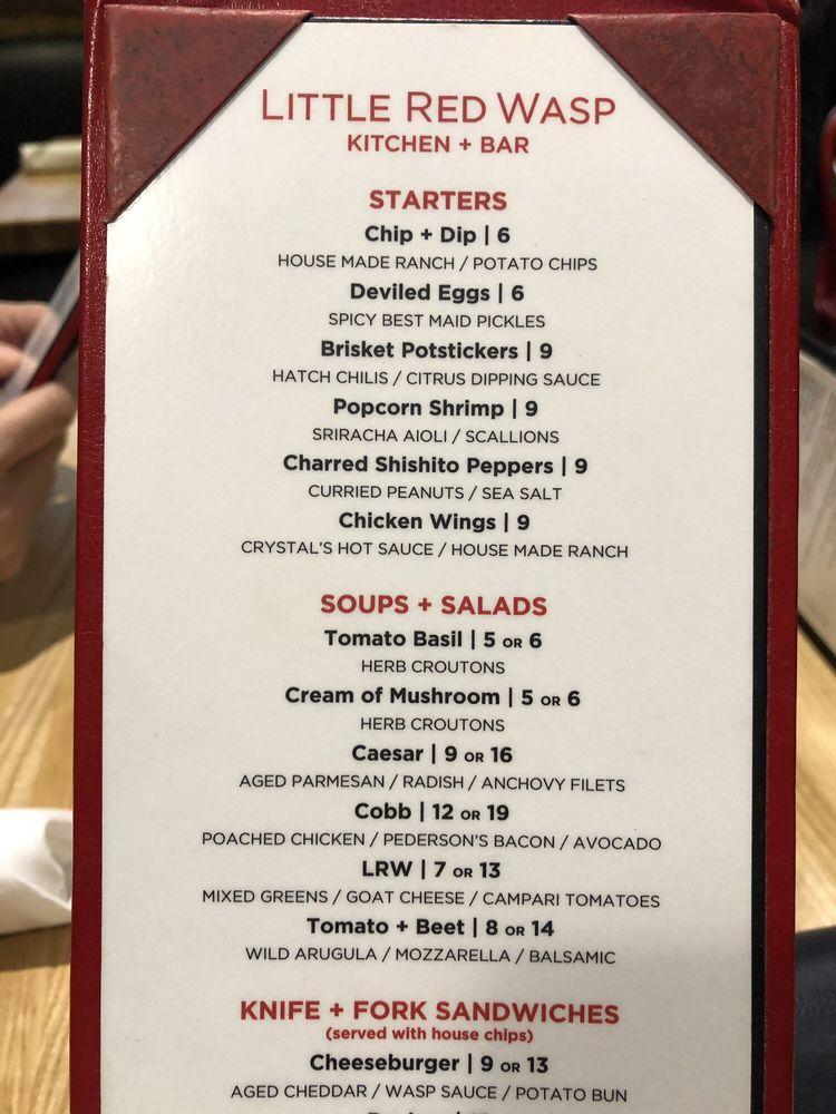 Menu at Little Red Wasp restaurant, Fort Worth