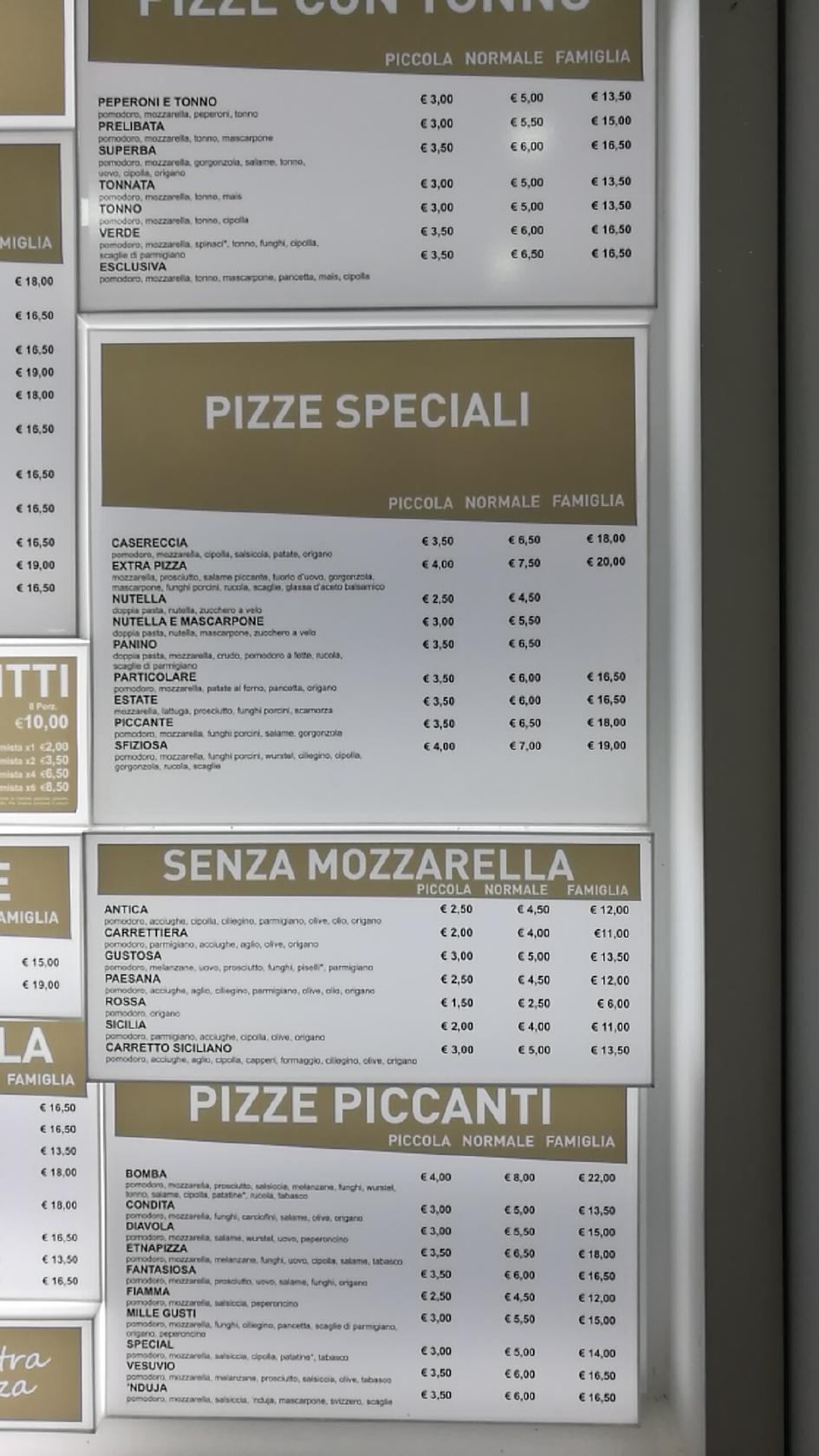 Menu at Pizzeria Extra Pizza Di Michele Orlando, San Cataldo