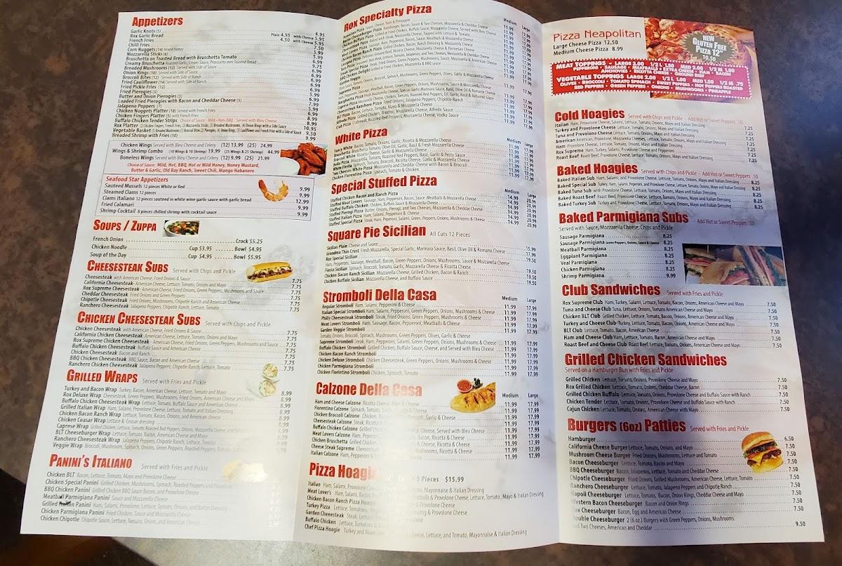 Menu at ROX 52 restaurant, Plymouth