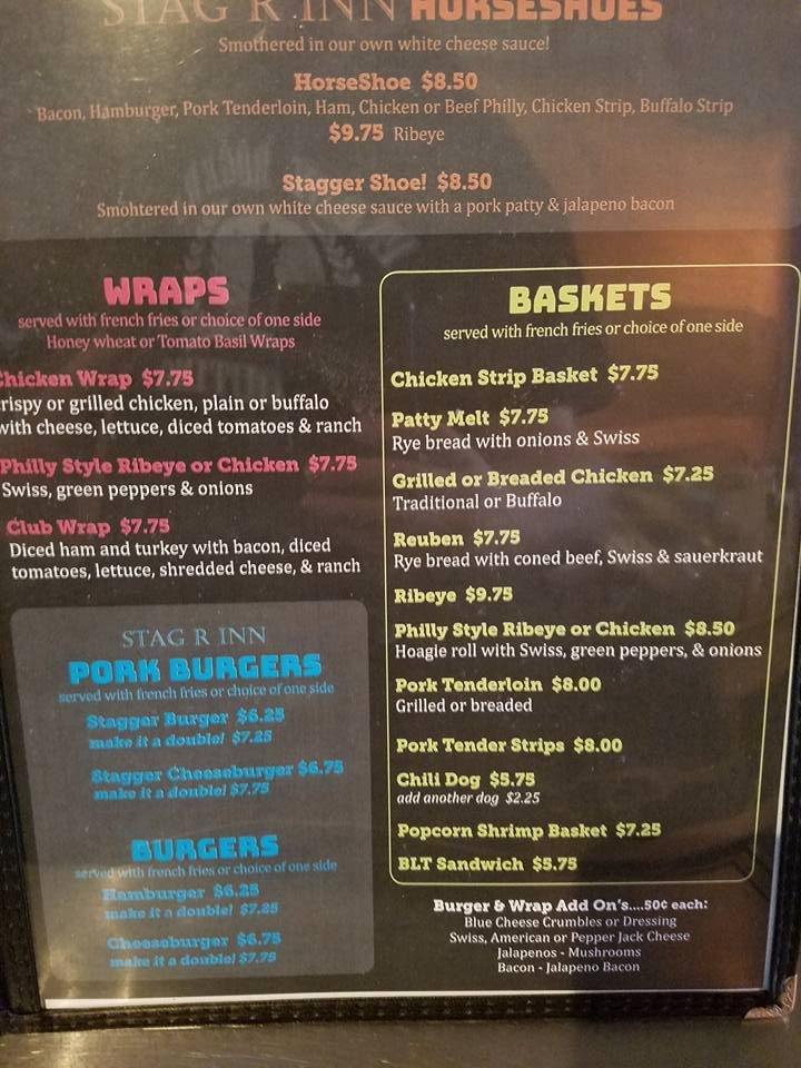 Menu at Stag-R-Inn pub & bar, Emden