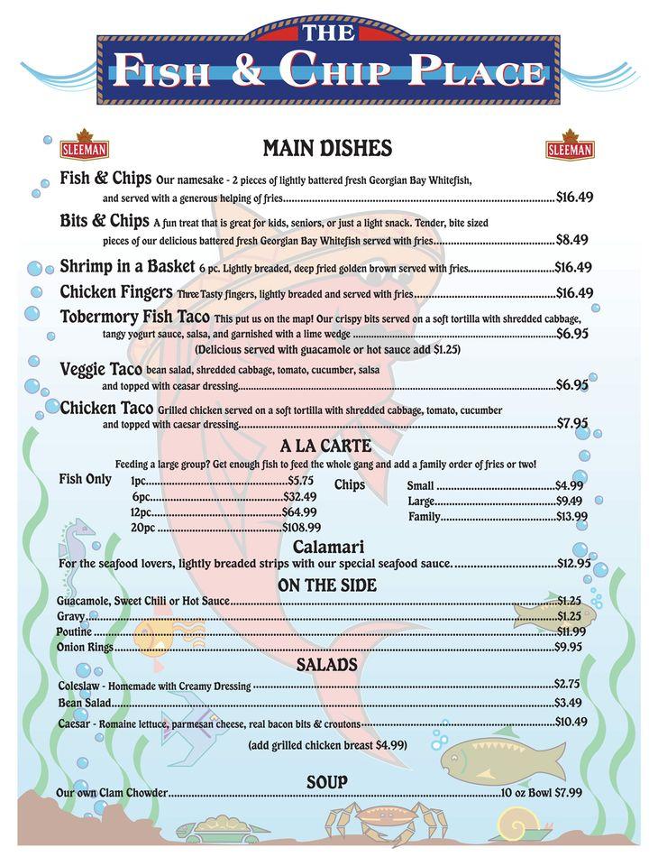 Menu at The Fish & Chip Place restaurant, Tobermory