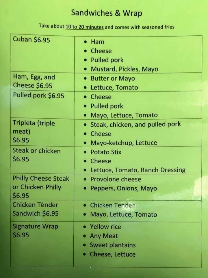 Menu at Lechonera El Barrio Restaurant LLC, DeLand