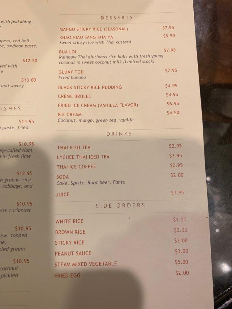 Menu at Khao San Thai Cuisine restaurant, Issaquah